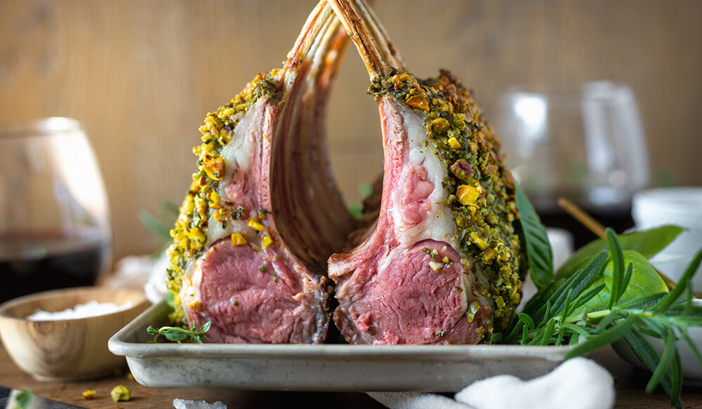 TheHonestBison Pistachio Pesto Crusted Rack of Lamb - The Honest Bison